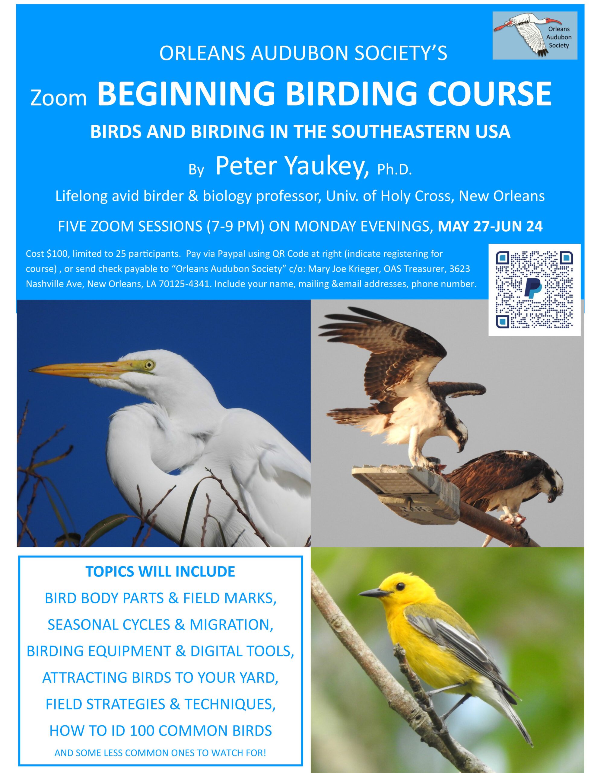 Birding Workshops and Courses – Orleans Audubon Society